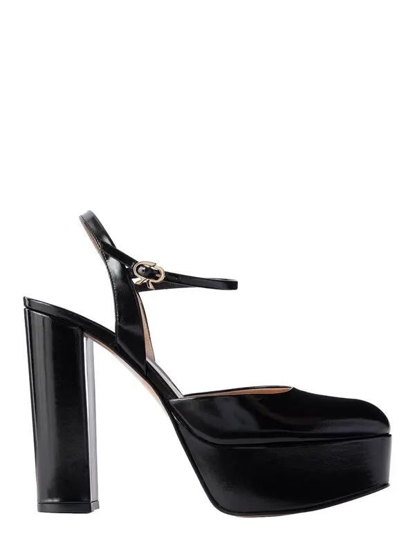 GIANVITO ROSSI 85 Patent Leather Platform Pumps - Black