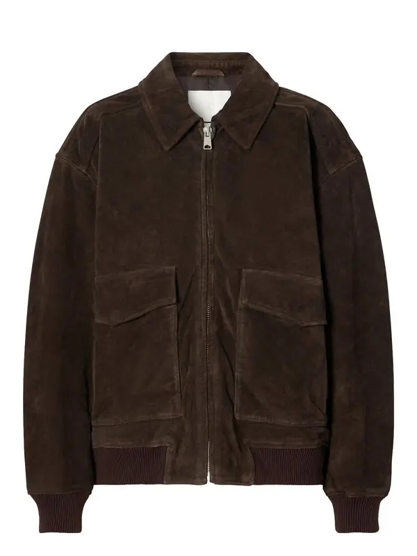 Citizens Of Humanity Vivienne Rib-trimmed Suede Jacket - Brown