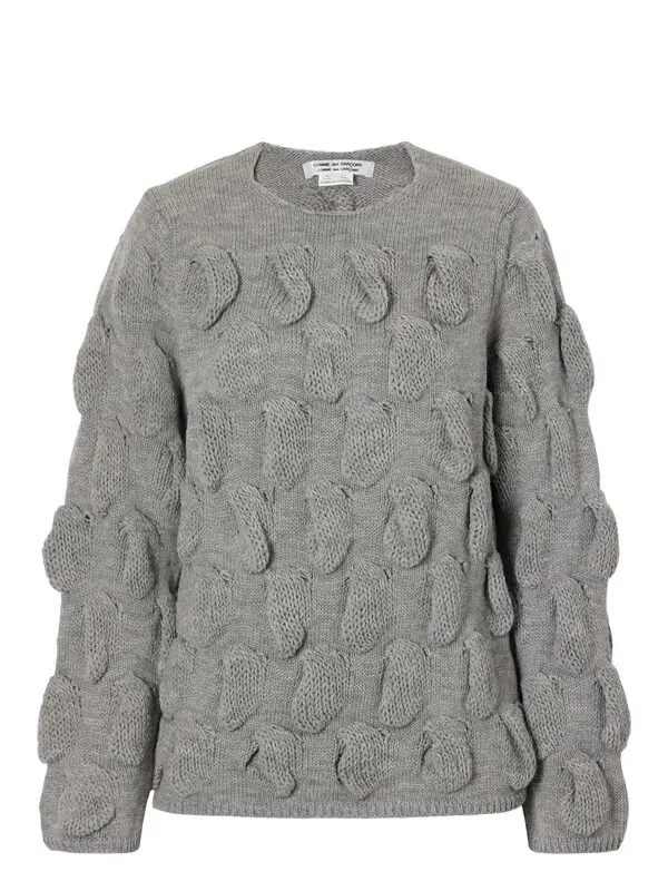 Comme Des Garçons Cable-knit Wool Sweater - Gray