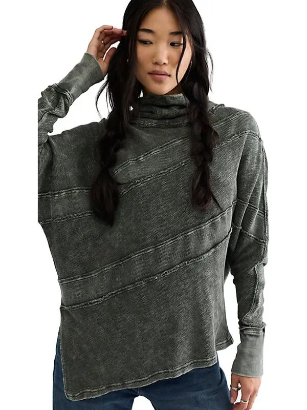 Free People We The Free After Hours Turtleneck Pullover - Deep Forest