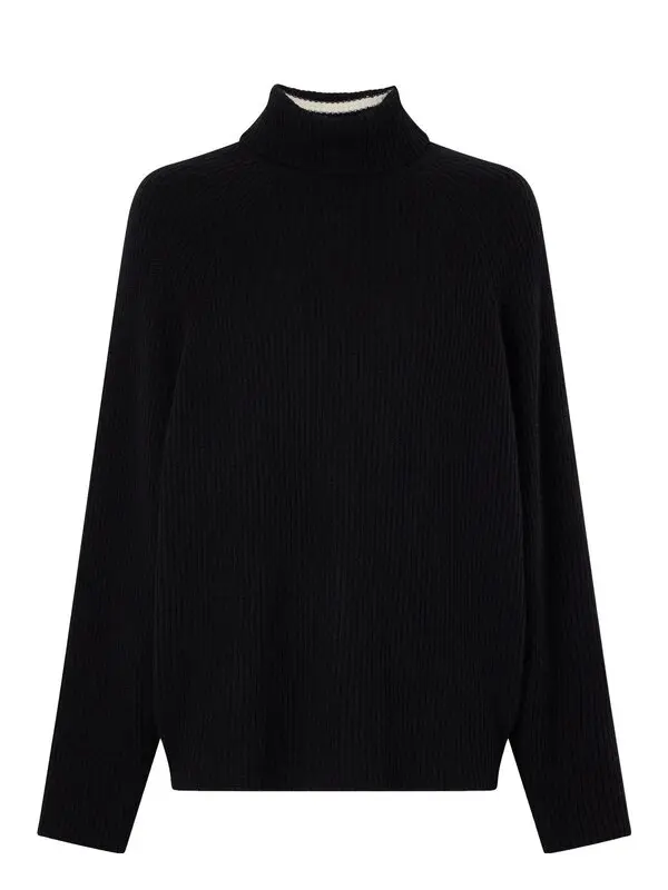 Gabriela Hearst Wigman Ribbed Cashmere Turtleneck Sweater - Black