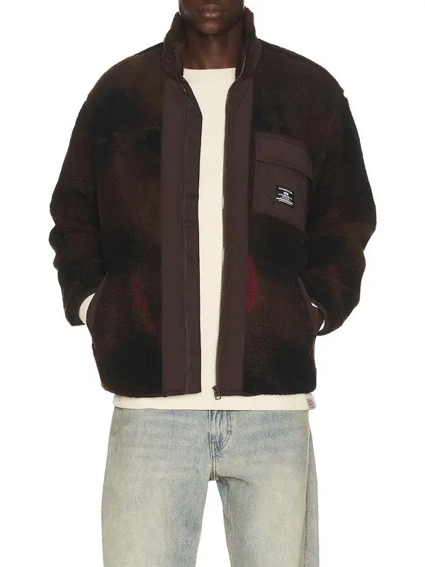 Alpha Industries Houston Relaxed Fit Sherpa Jacket In Multi - Hickory