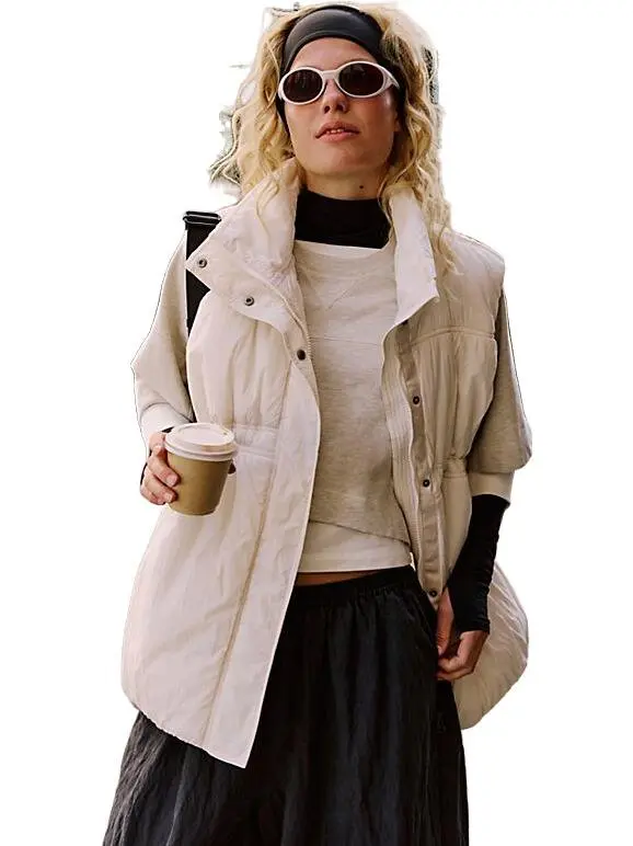 Free People Daydream Puffer Vest - Cream Cloud