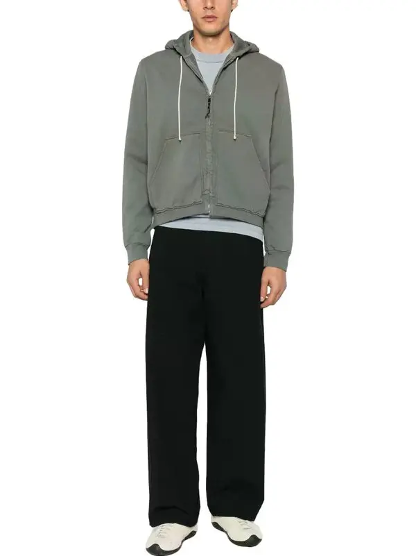 CAMIEL FORTGENS Zip-up Drawstring Hoodie - Green