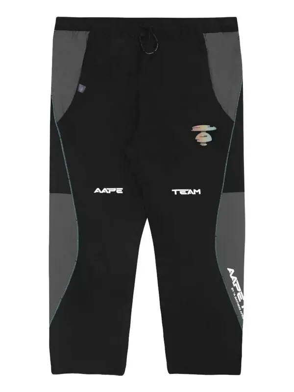 AAPE BY *A BATHING APE Moonface Panelled Tapered Trousers - Grey