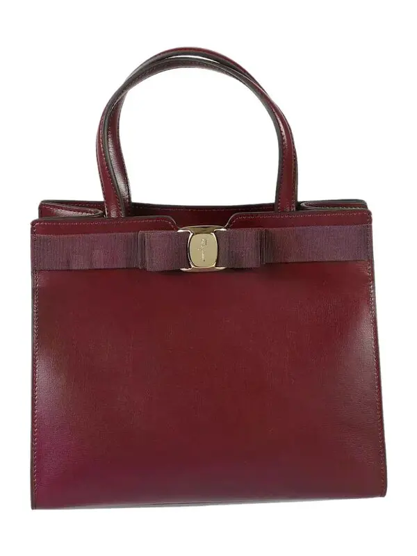 FERRAGAMO Vara Bow Leather Tote Bag - Red
