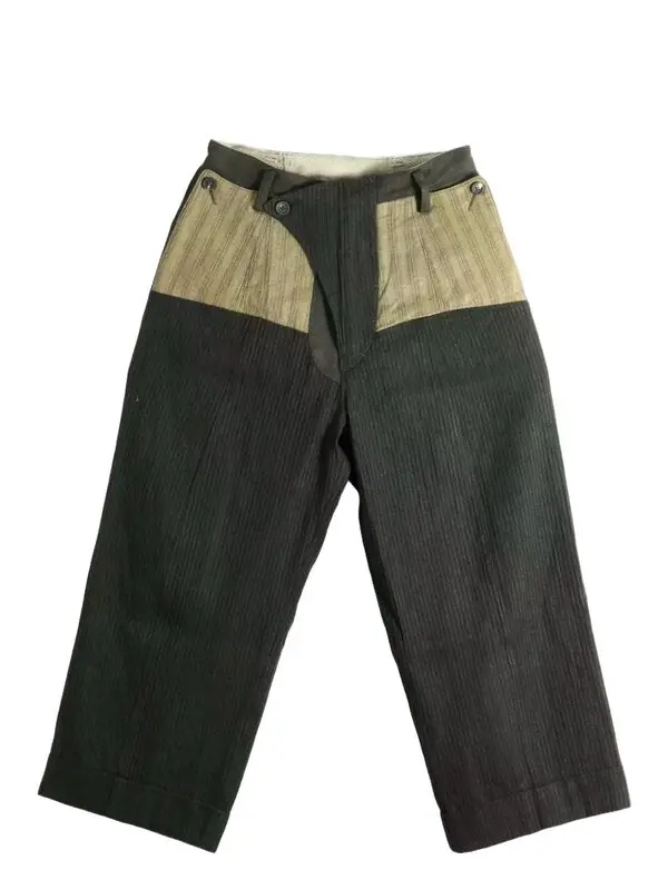 ZIGGY CHEN Pinstriped Panelled Trousers - Black
