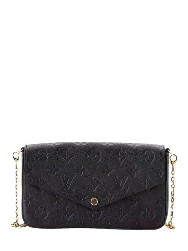 LOUIS VUITTON Felicie Pochette Monogram Empreinte Leather Crossbody Bag - Black