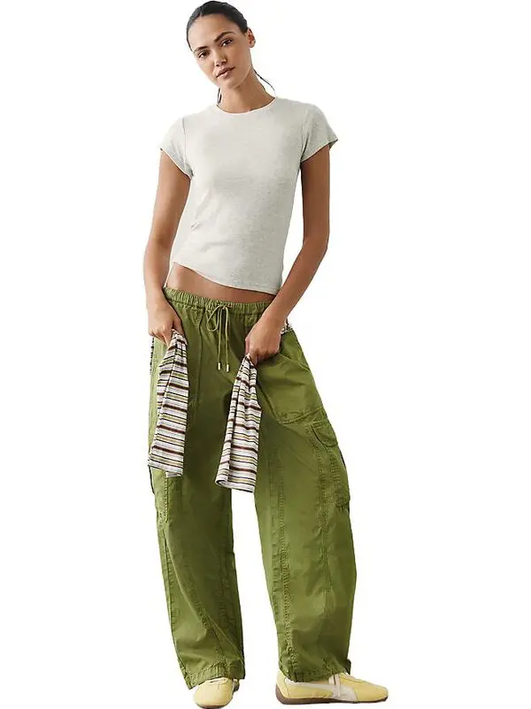 Daily Practice 100% Cotton Pull On Cargo Pants - Moss