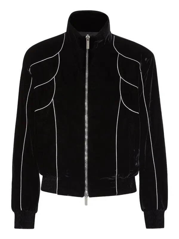 Dsquared2 Velvet Sleek Bomber Jacket - Black