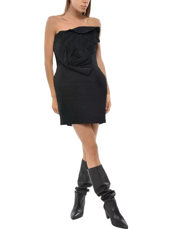 Magda Butrym Pleated Draped-detail Mini Dress - Black