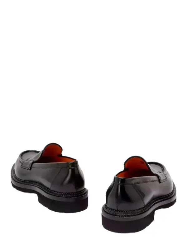 Santoni Leather Loafers - Black
