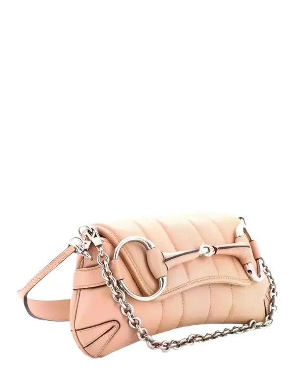 Gucci Horsebit Chain Vertical Quilted Leather Small Shoulder Bag - Pink