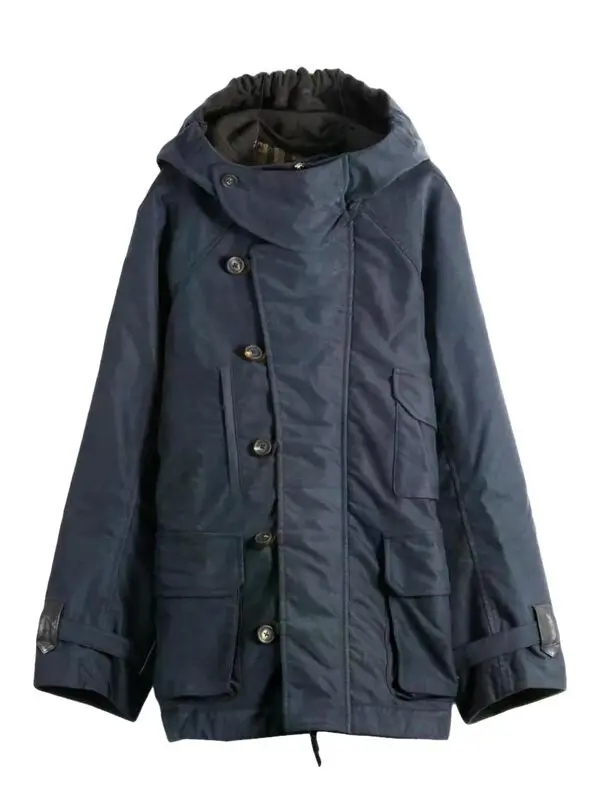 ZIGGY CHEN Hooded Button-up Coat - Blue