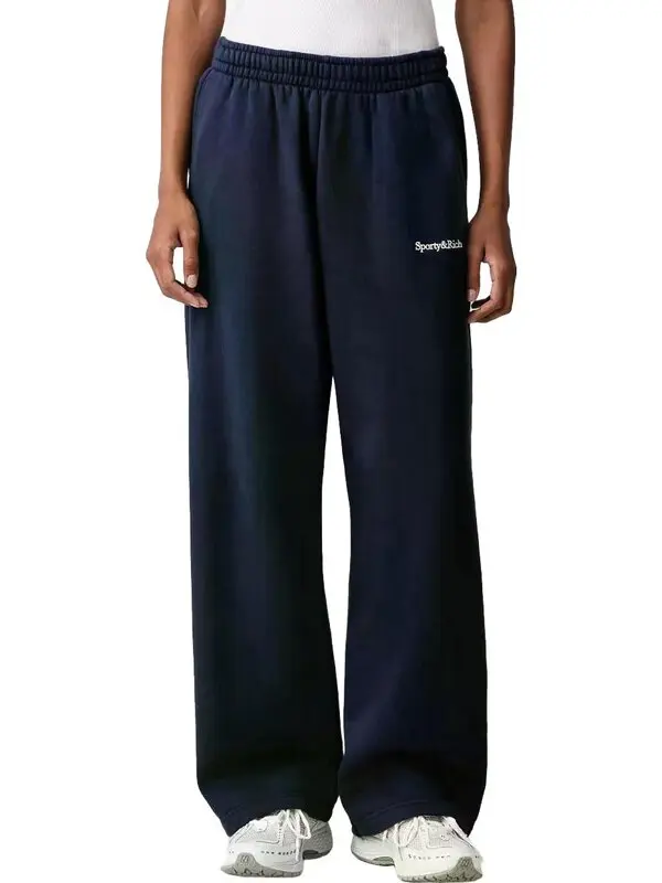Sporty & Rich Blakely Serif Logo-embroidered Track Pants - Blue