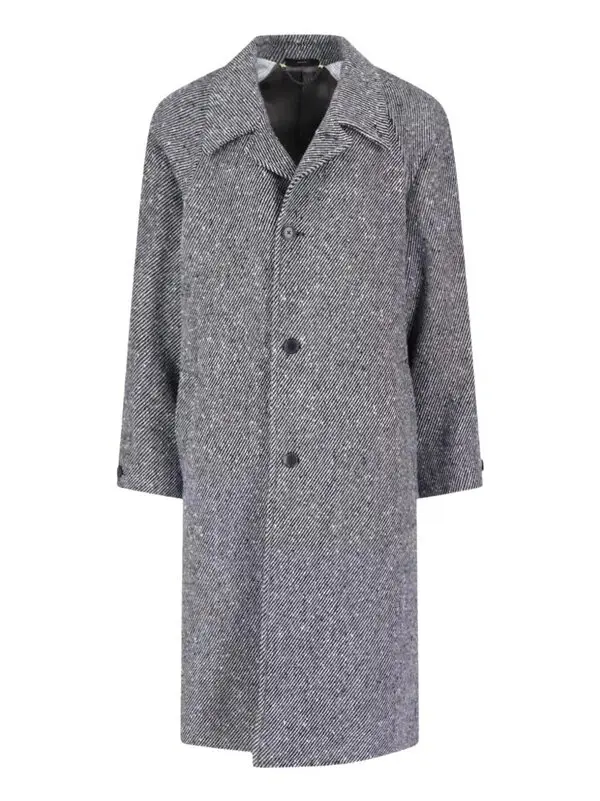 Paul Smith Belted Diagonal-stripe Coat - Grey