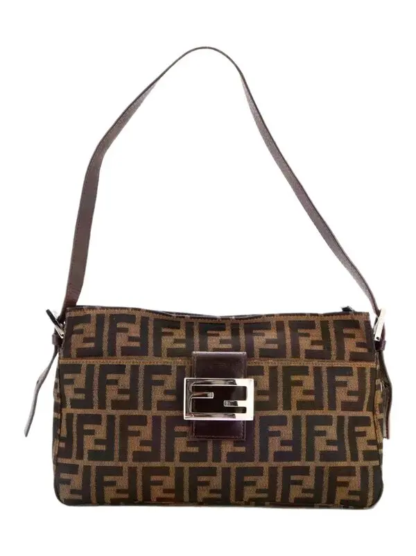 Fendi Vintage Pocket Zucca Canvas Small Shoulder Bag - Brown