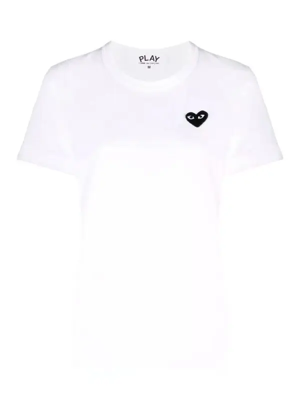 Comme Des Garçons Heart-patch T-shirt - White