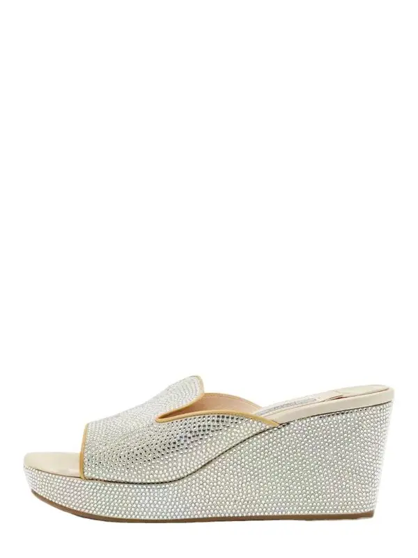 Prada Crystal-embellished Wedge Sandals - Silver