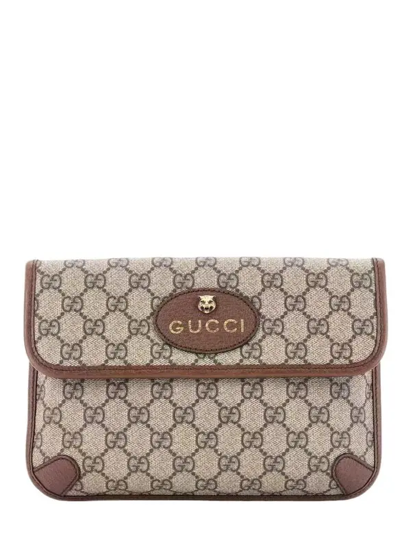 Gucci Neo Vintage Flap Gg Coated Canvas Belt Bag - Brown