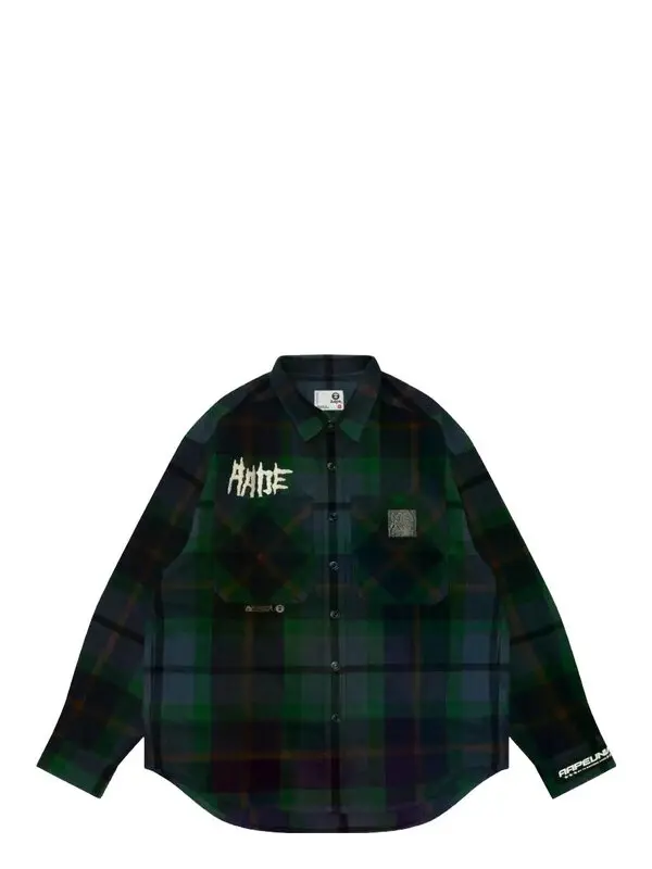 AAPE BY *A BATHING APE Aapeunvs Check-print Shirt - Blue
