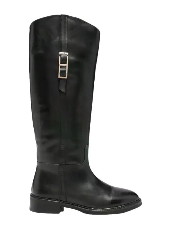 SERGIO MORETTI FIRENZE Buckle-detail Knee-high Boots - Black