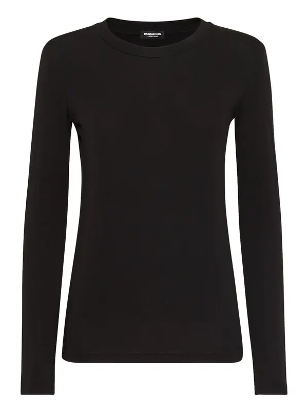 Dsquared2 Underwear Tulle Long Sleeves T-shirt - Black