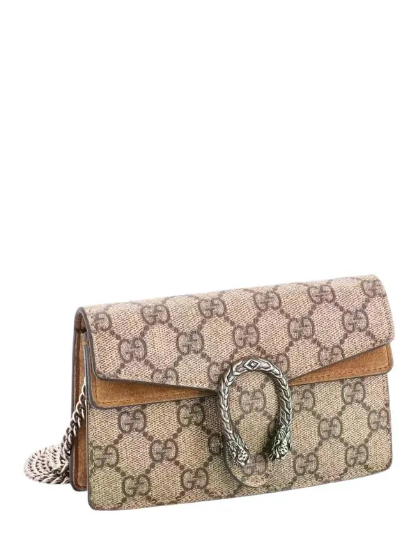 Gucci Dionysus Bag Gg Coated Canvas Super Mini Crossbody Bag - Brown