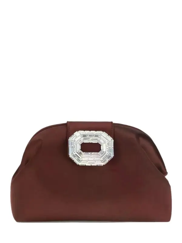 Amina Muaddi Camelia Crystal-embellished Clutch Bag - Red