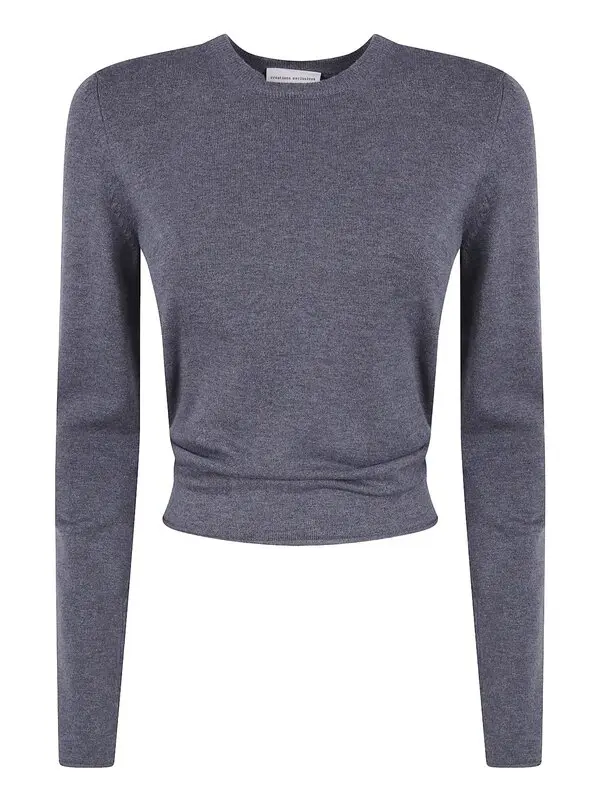 SEMICOUTURE Crew-neck Long-sleeve Sweater - Gray