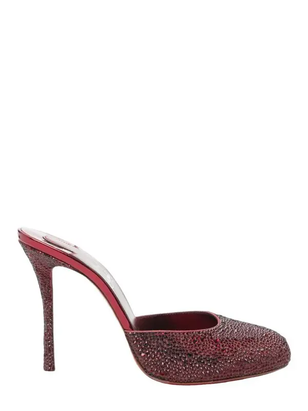 CHRISTIAN LOUBOUTIN Crystal-embellished Heeled Mules - Red