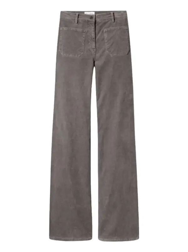 NILI LOTAN High-waisted Corduroy Wide-leg Trousers - Gray