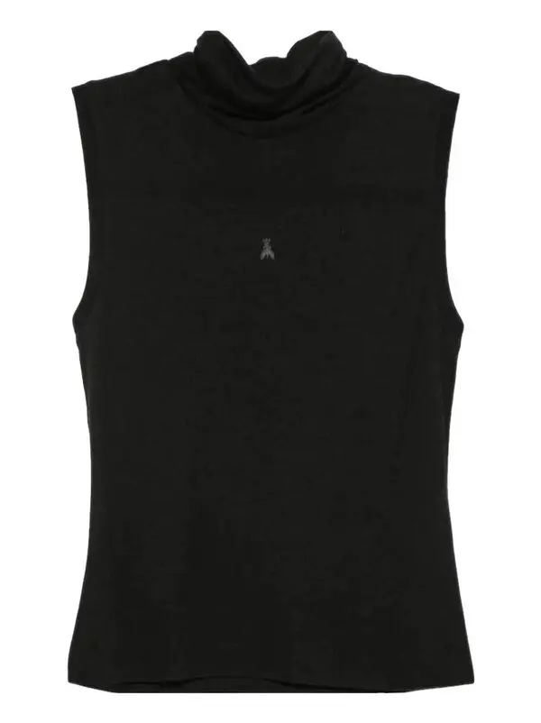 Patrizia Pepe Fly-plaque Roll-neck Top - Black