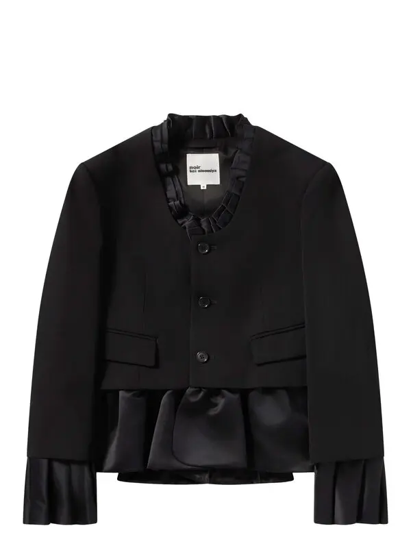 Comme Des Garçons Ruffle-trim Blazer - Black