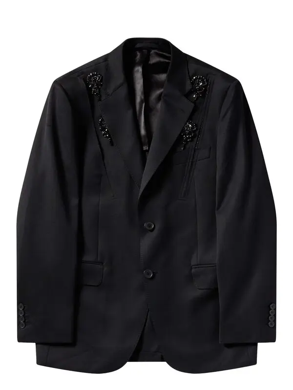 Simone Rocha Embellished Structured Blazer - Black/jet Black
