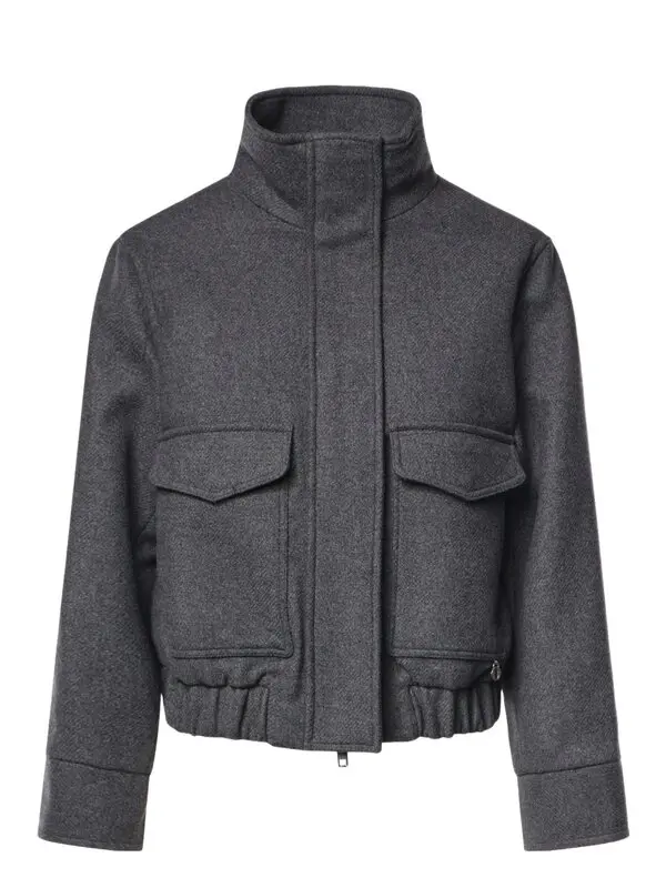 OTTOD'AME Flap Pocket Bomber Jacket - Gray