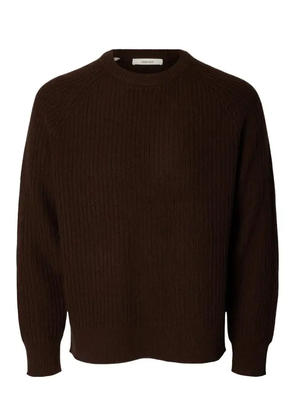 SELECTED Long-sleeved Sweater - Brown