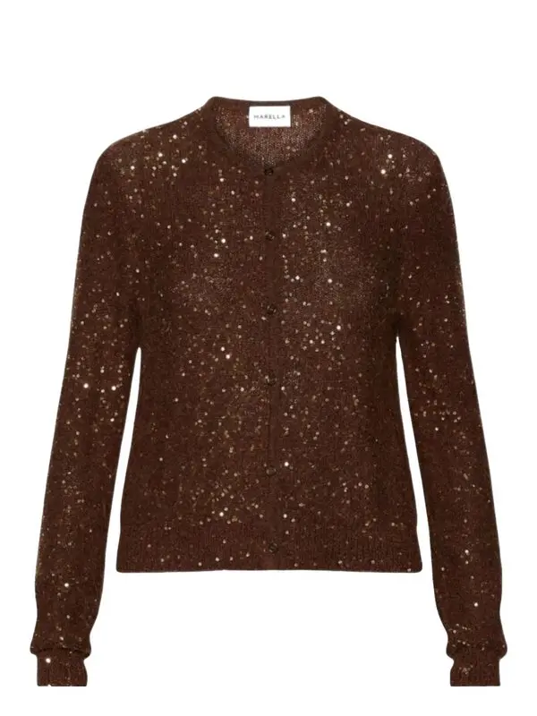 Marella Ribbed-knit Crew-neck Sweater - Brown