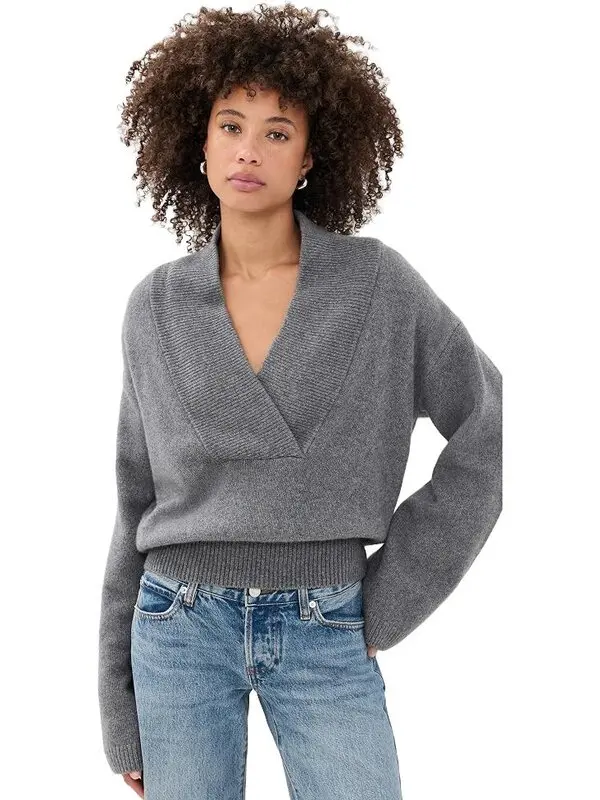REFORMATION Easton Cashmere Blend Sweater - Thunder