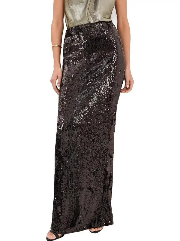 Balmain Sequined Long Skirt - Vert Fonce