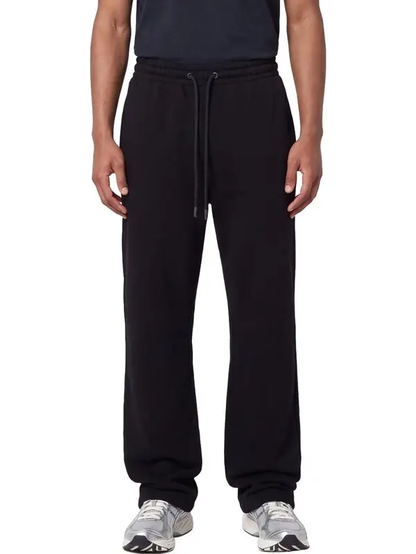 Off-White Diagonal Stripes Cotton Jogging Bottoms - Black
