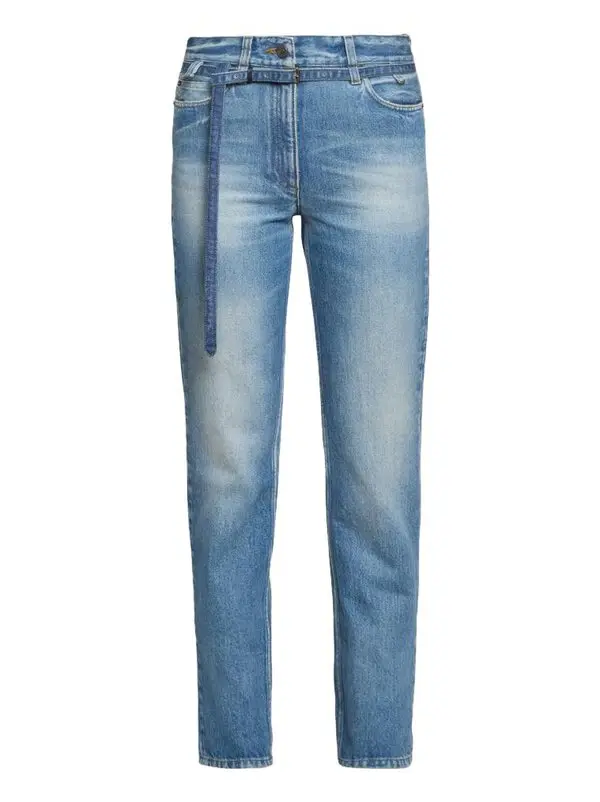 Dries Van Noten Persy Belted Slim Jeans - Blue