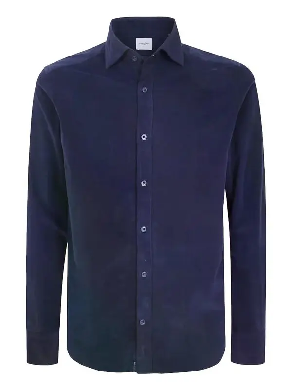 TINTORIA MATTEI 954 Long-sleeve Corduroy Shirt - Blue