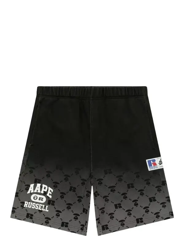 AAPE BY *A BATHING APE X Russell Athletic Logo-print Elasticated Track Shorts - Black