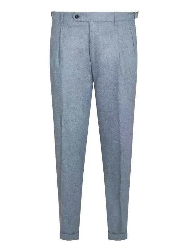BERWICH Pleated Wool Trousers - Blue