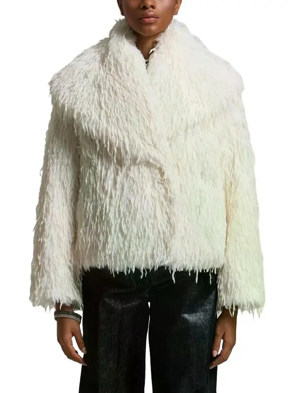 Peserico Faux-fur Double-breasted Jacket - Neutrals