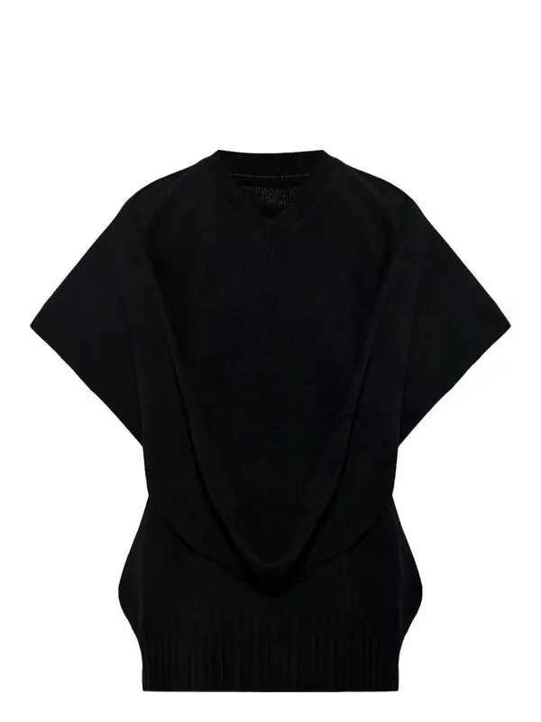 Issey Miyake Asymmetric V-neck Vest - Black