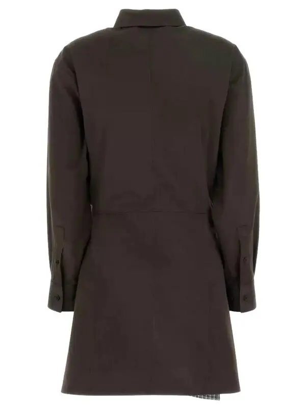 Loewe Gabardine Wrap Mini Dress - Brown