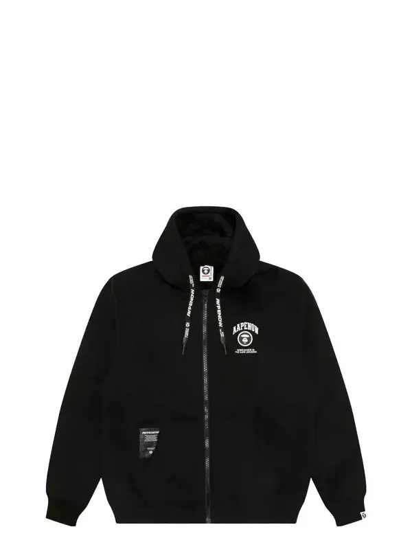 AAPE BY *A BATHING APE Aapenow Moonface-logo Zip-up Hoodie - Black
