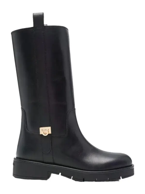 FERRAGAMO Nyves Gancini Boots - Black